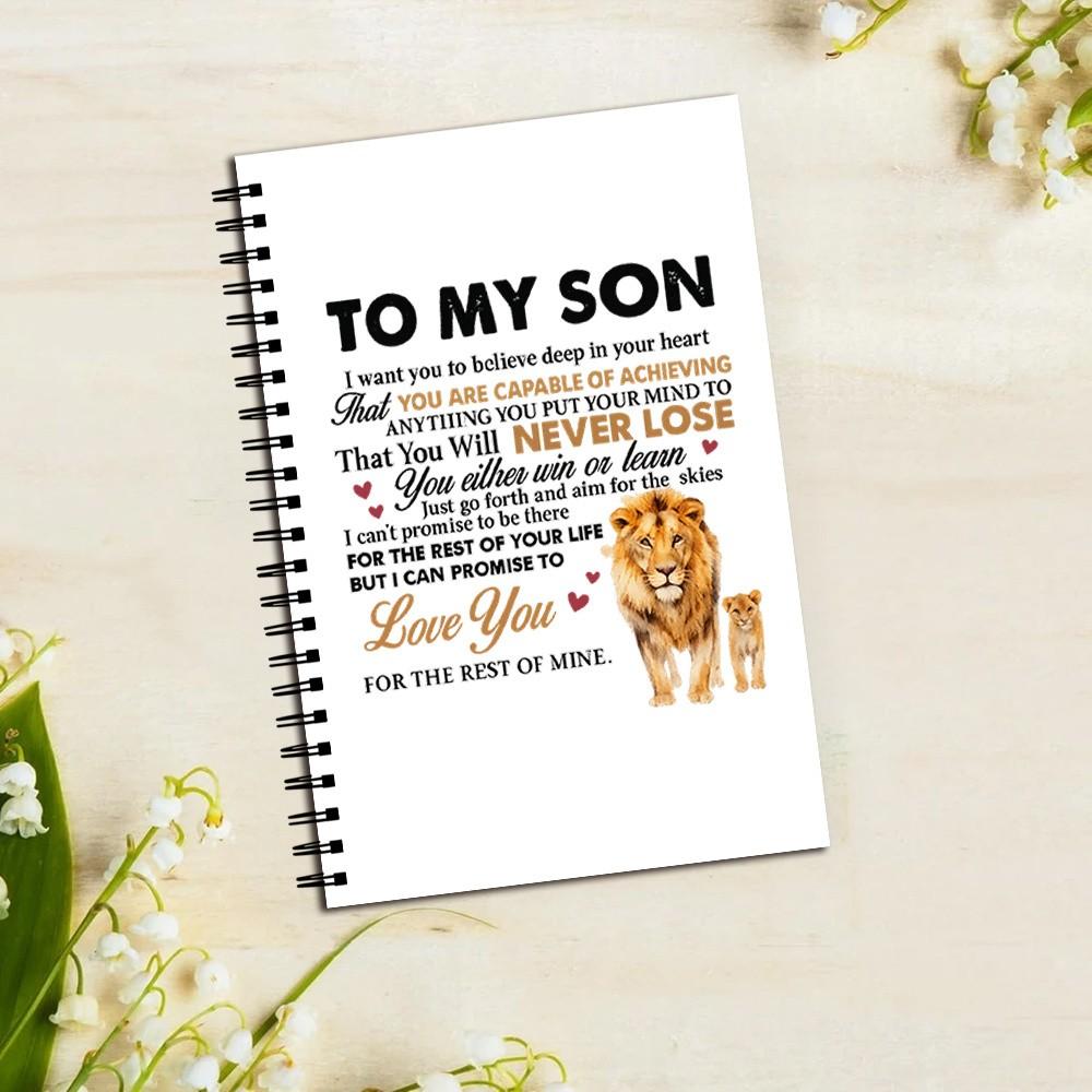 Gift for Son From Dad and Mom, College Ruled Spiral Coil Notebook ...
