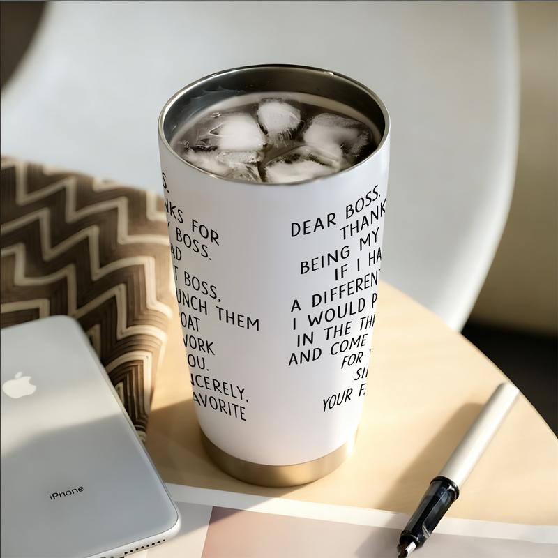 AuraCup 1pc 20oz tumbler with lid and straw, funny “Dear Boss Thanks ...
