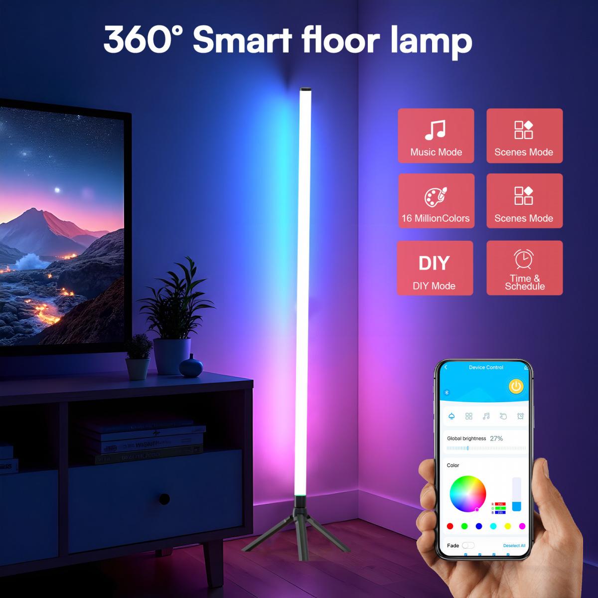 Smart Ambient Gaming Floor Light with Dynamic Color Effects, APP ...