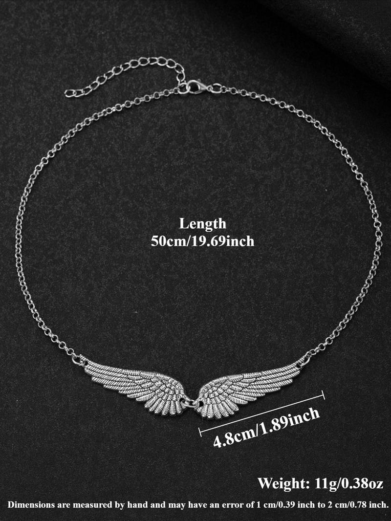 Gothic Vintage Angel Wings Necklace, Trendy Punk Design, Personalized ...