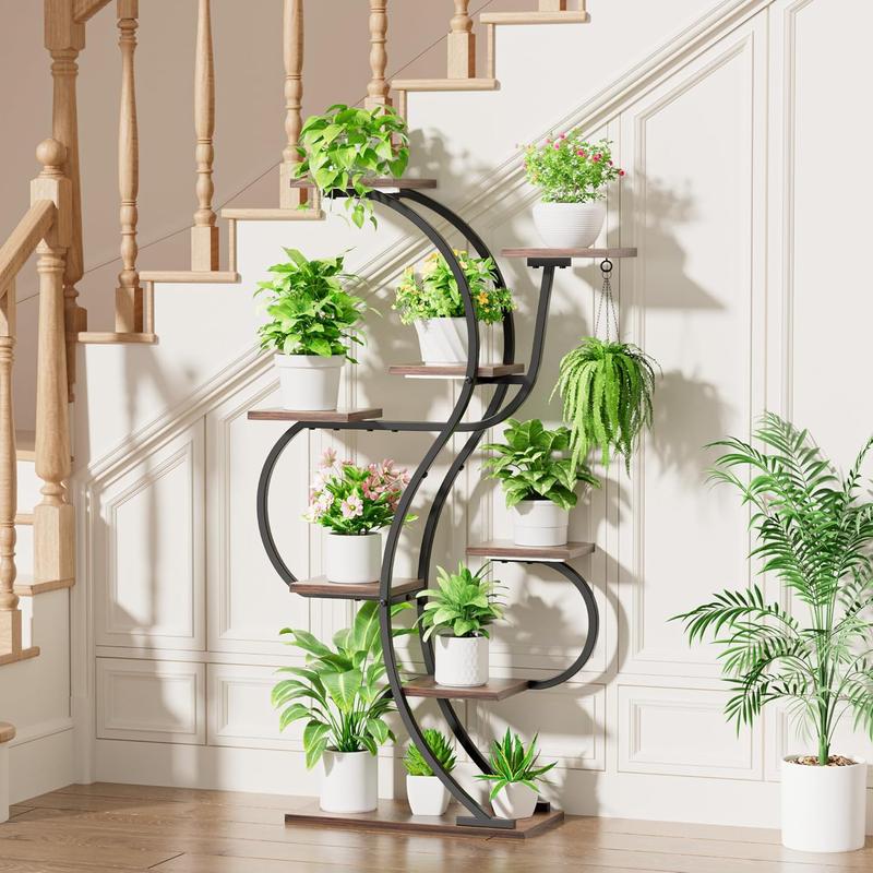 POZILAN Plant Stand Indoor with Grow Lights - 64" Tall Plant Stands for ...