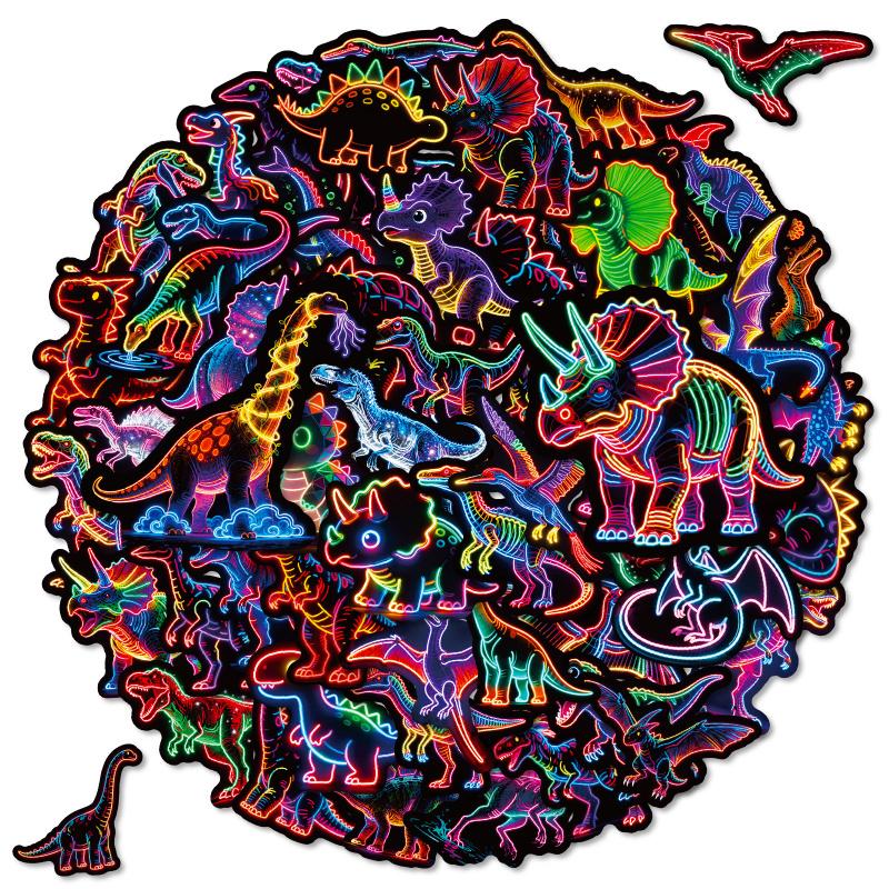 56 Neon Colorful Retro Dinosaur Graffiti Stickers for Creative Crafts ...