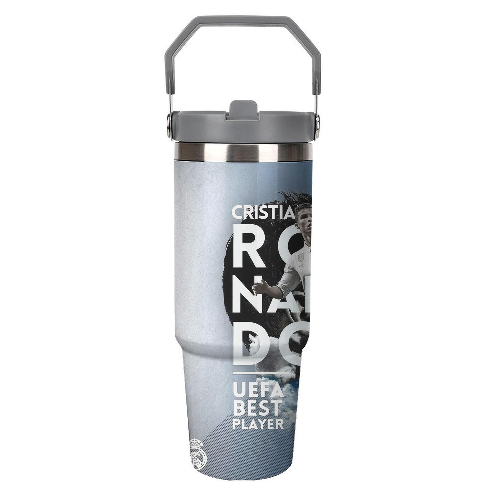 1pc CR7 Ronaldo 30oz Stainless Steel Tumbler with Handle & Straw ...