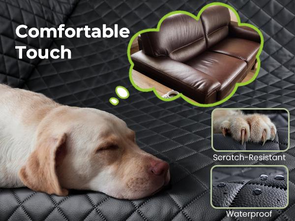Dog Car Seat Cover for Back Seat Upgraded Sofa Leather Hard PVC Panels ...