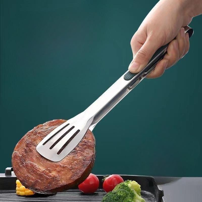 Non-Slip Stainless Steel Food Tongs Meat Salad Bread Serving Clip ...