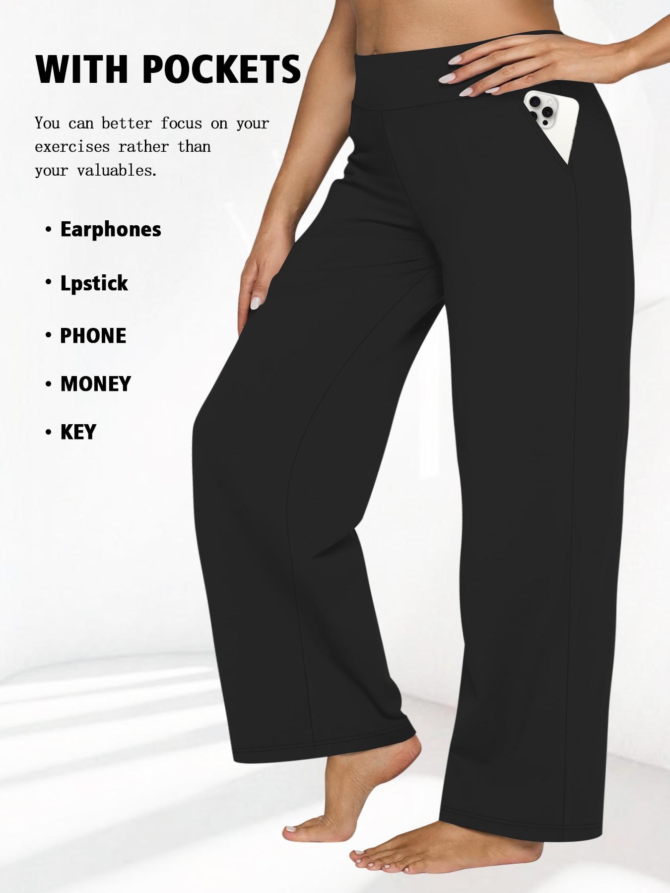 Women's Plus Size Elegant Loose Straight Leg Pants, Soft Smooth Solid ...