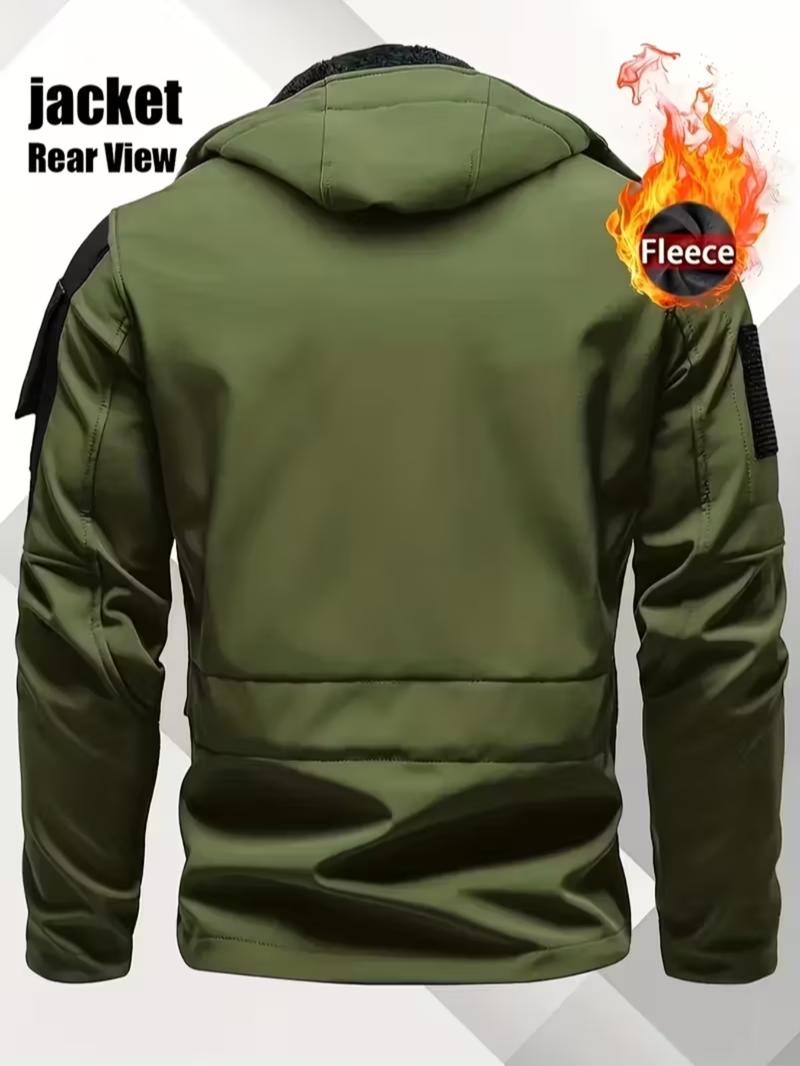 Men's tactical outdoor waterproof jacket, multi-pocket hooded sports ...
