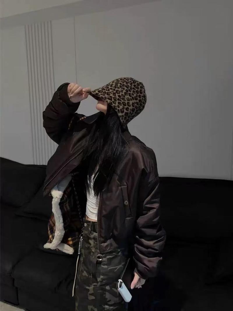 Boho Leopard Print Knit Beanie Hat - Warm & Stylish - TikTok Shop
