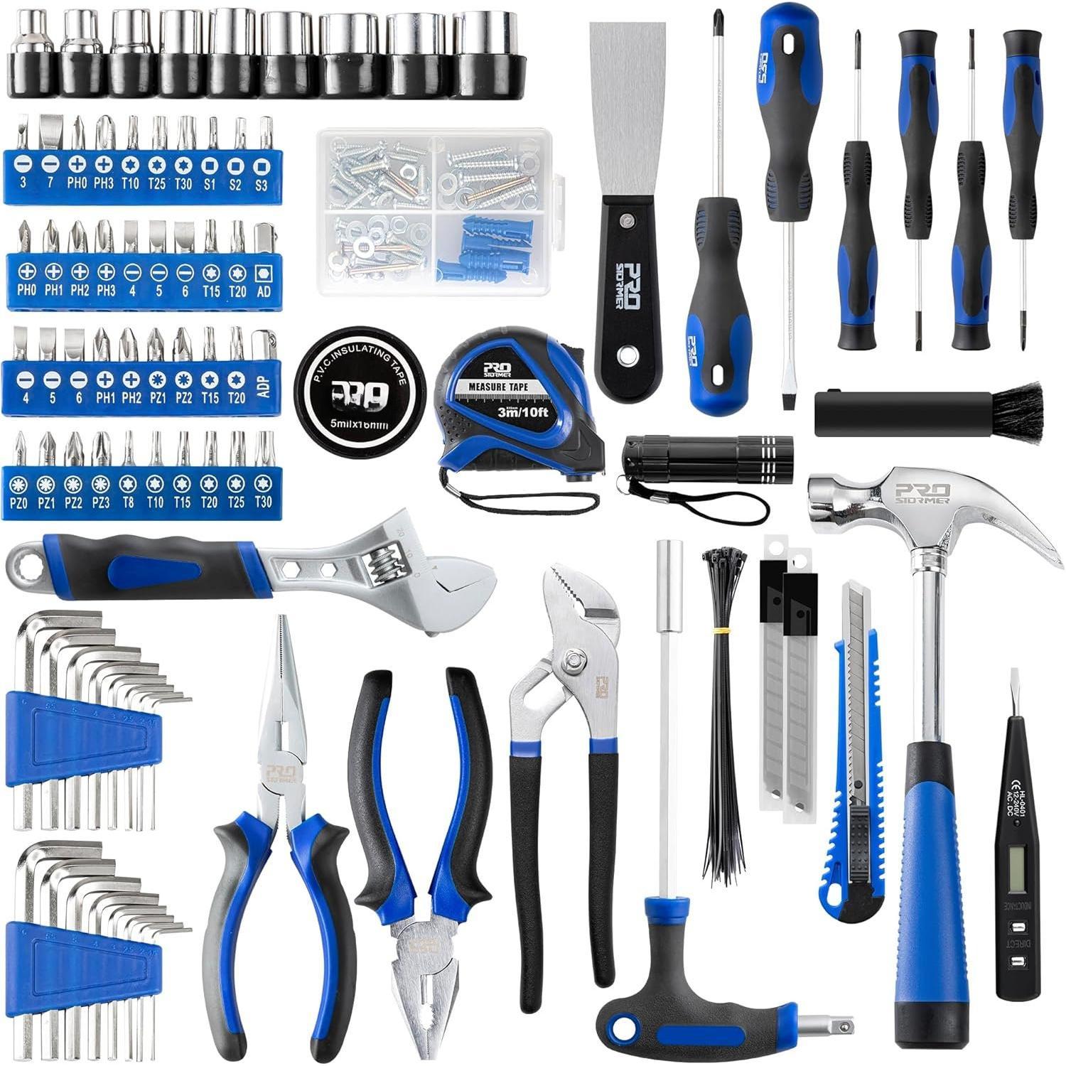 229- Hand Tool Set - Portable Tool Box with Essential Household Tools ...