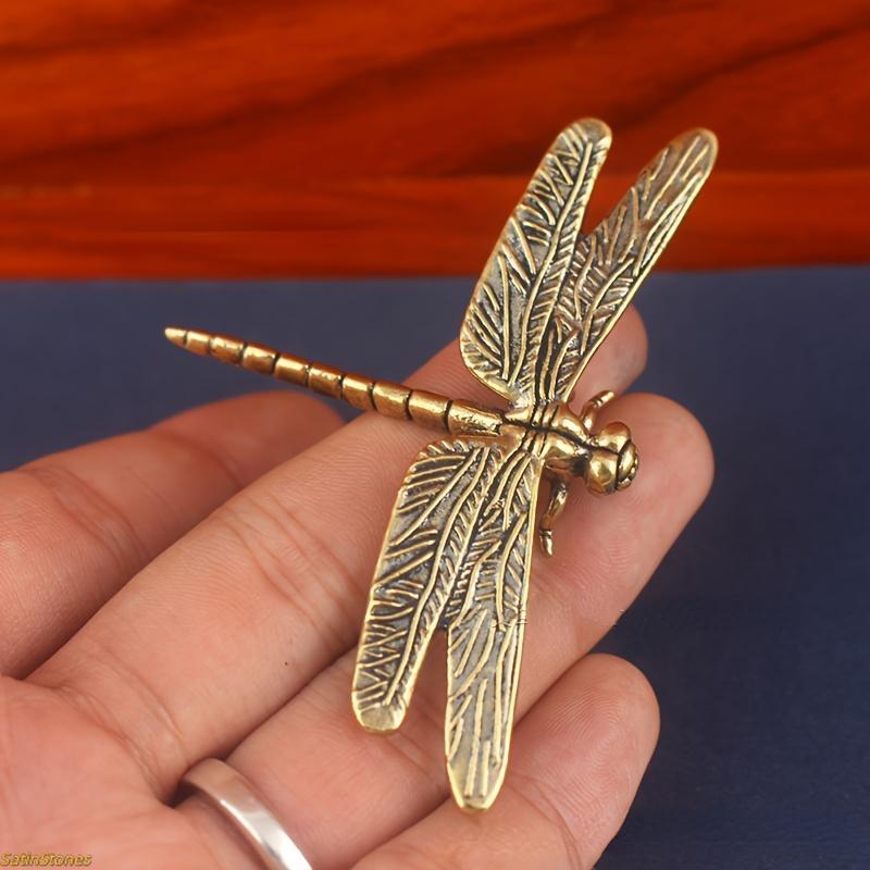 3-Pack Golden Brass Dragonfly Metal Decor Ornaments, Retro Vintage ...