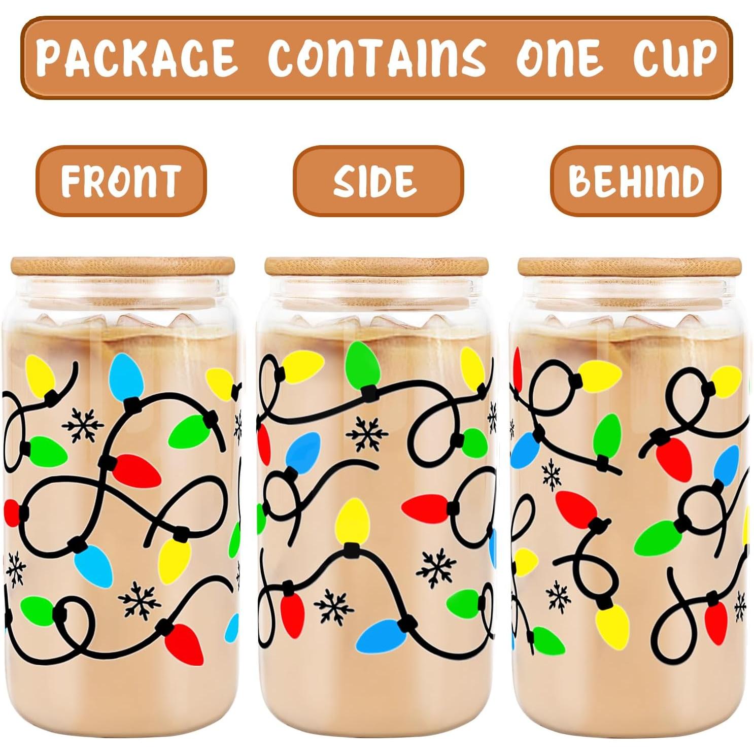 Christmas Cups - Iced Glass Mugs with and Straws, Cute Xmas Gifts for ...