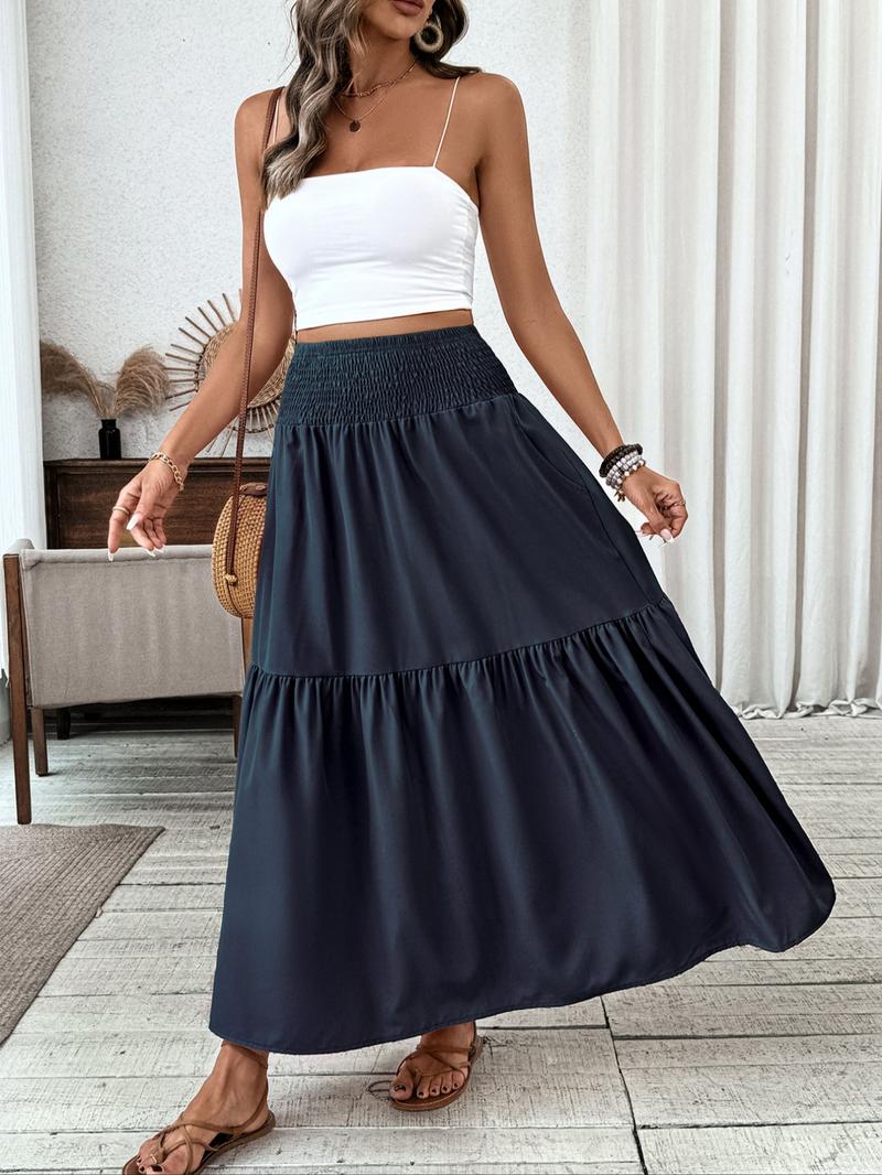 Women's Ditsy Floral Print Skirt, Boho Casual A Line Long Skirt for ...