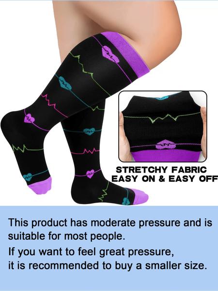 Plus Size Compression Socks for Men & Women, 20-30mmhg Wide Calf ...