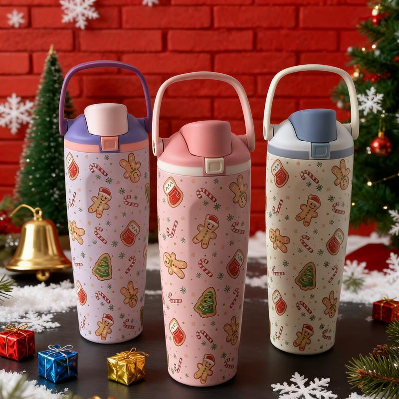 1pc 30oz Christmas Cookie Theme Stainless Steel Insulated Cup, Cold ...