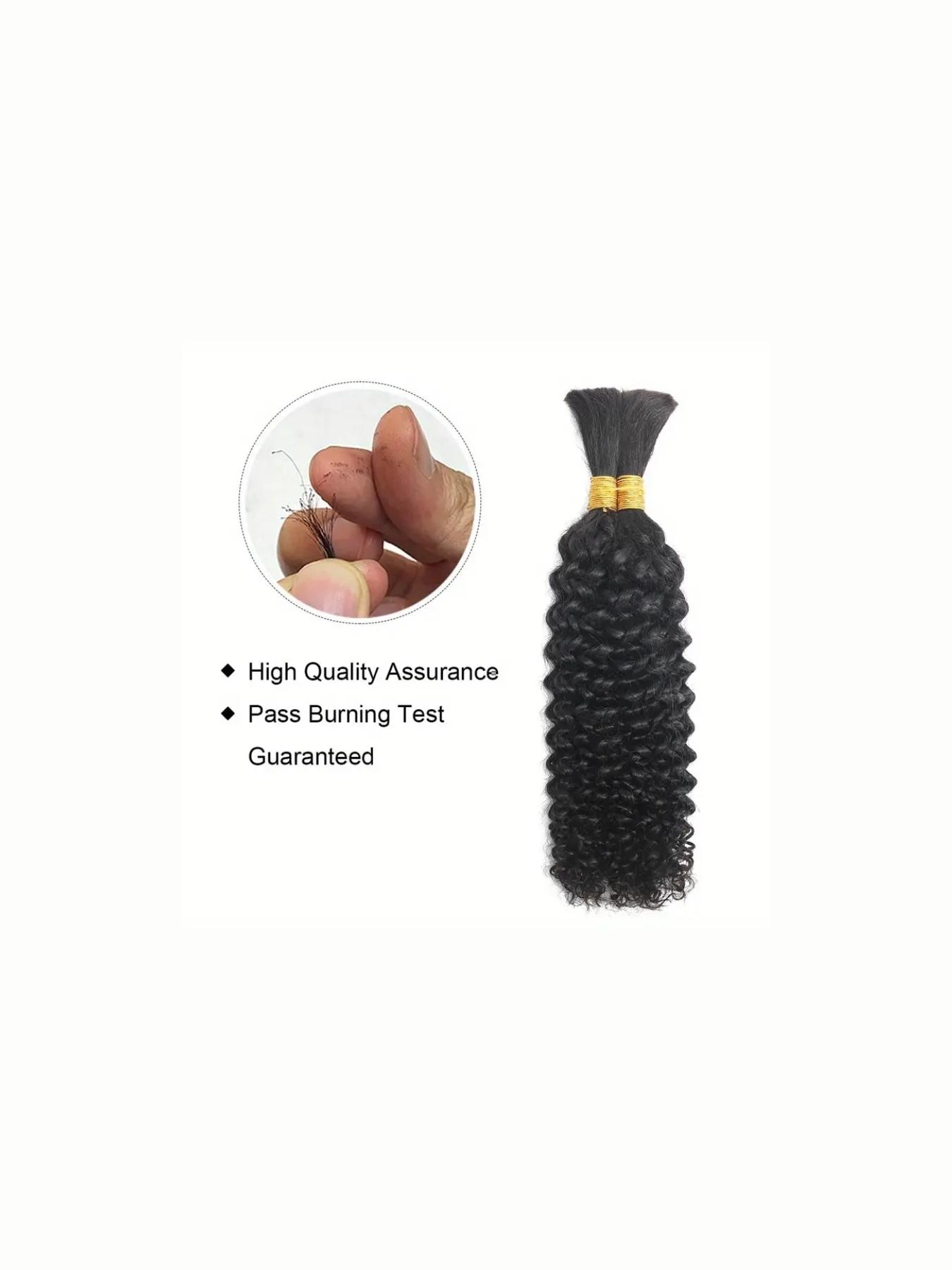 Two bundles of curly, wavy human hair extensions, suitable for braiding ...