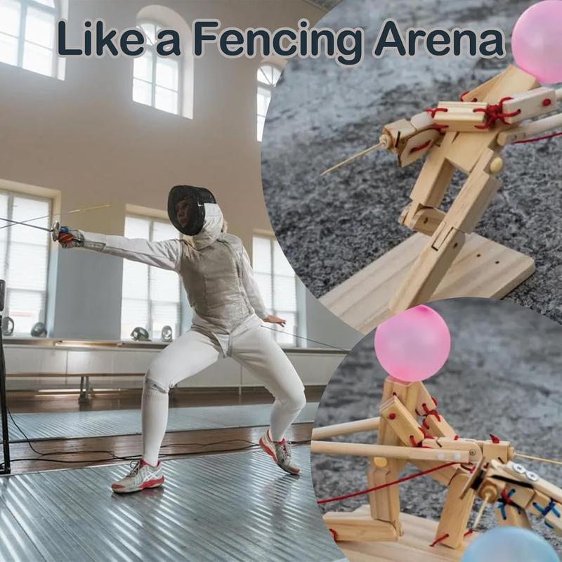 Balloon Bamboo Man Battle Handmade Wooden Fencing Puppets, Pre ...
