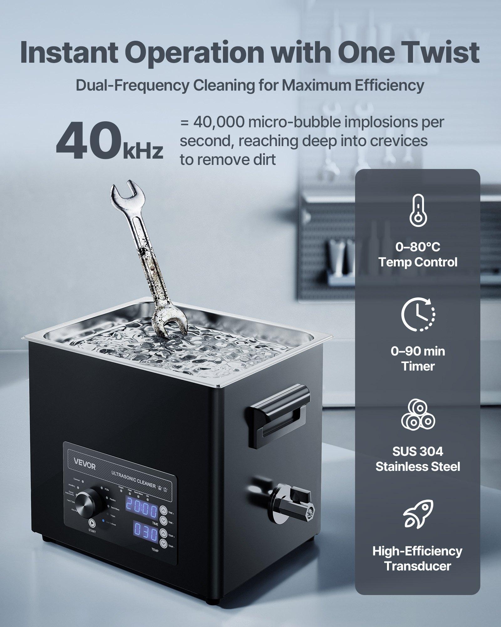 VEVOR 10L Ultrasonic Cleaner, Professional Ultrasonic Cleaner Machine ...