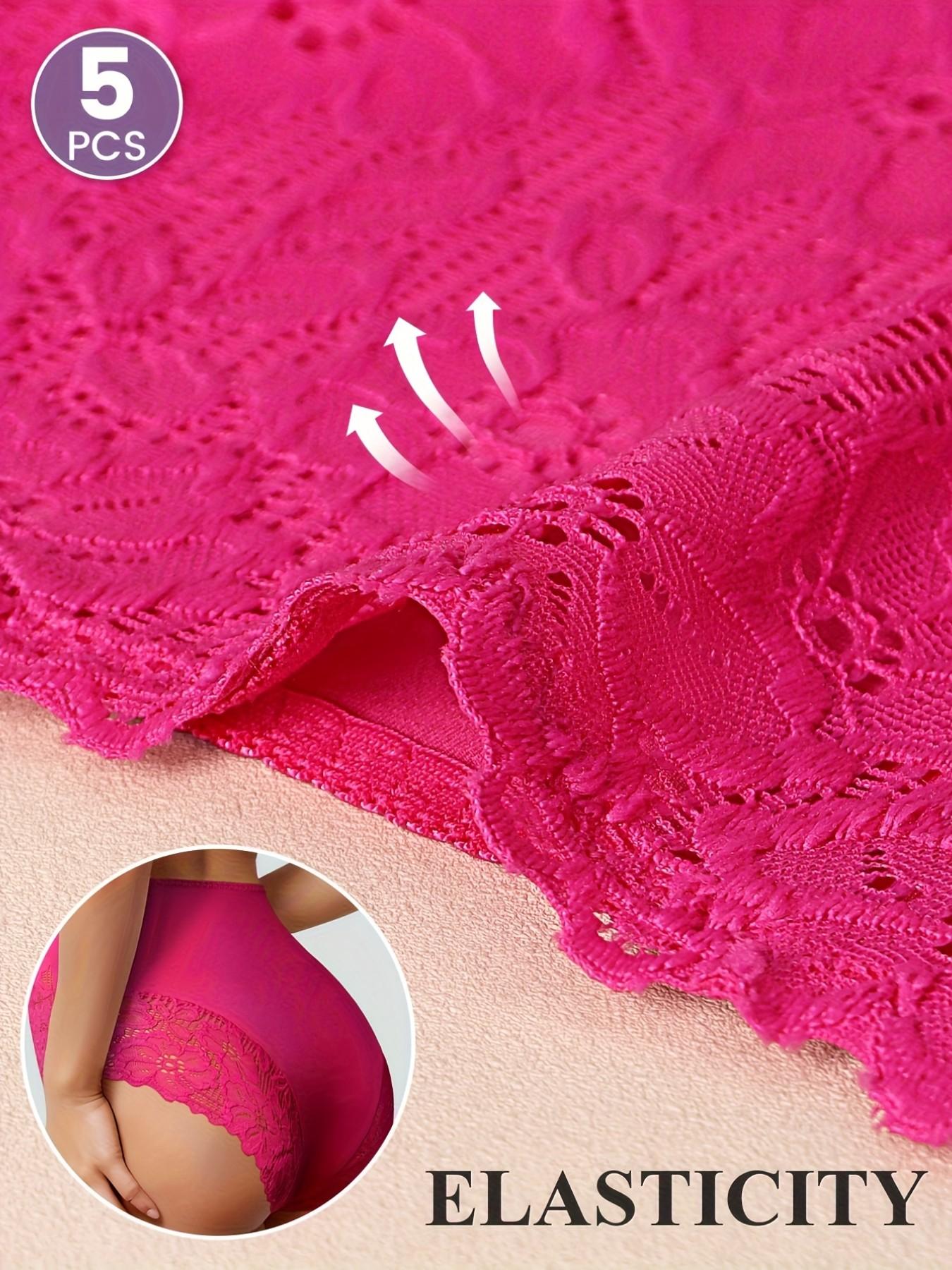 Women's Lace Underwear Set Lingerie, High-Waisted Belly Control Panties ...