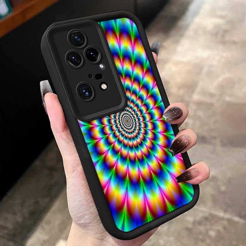 Compatible With For Huawei (1)Vibrant Rainbow Burst Optical Illusion ...