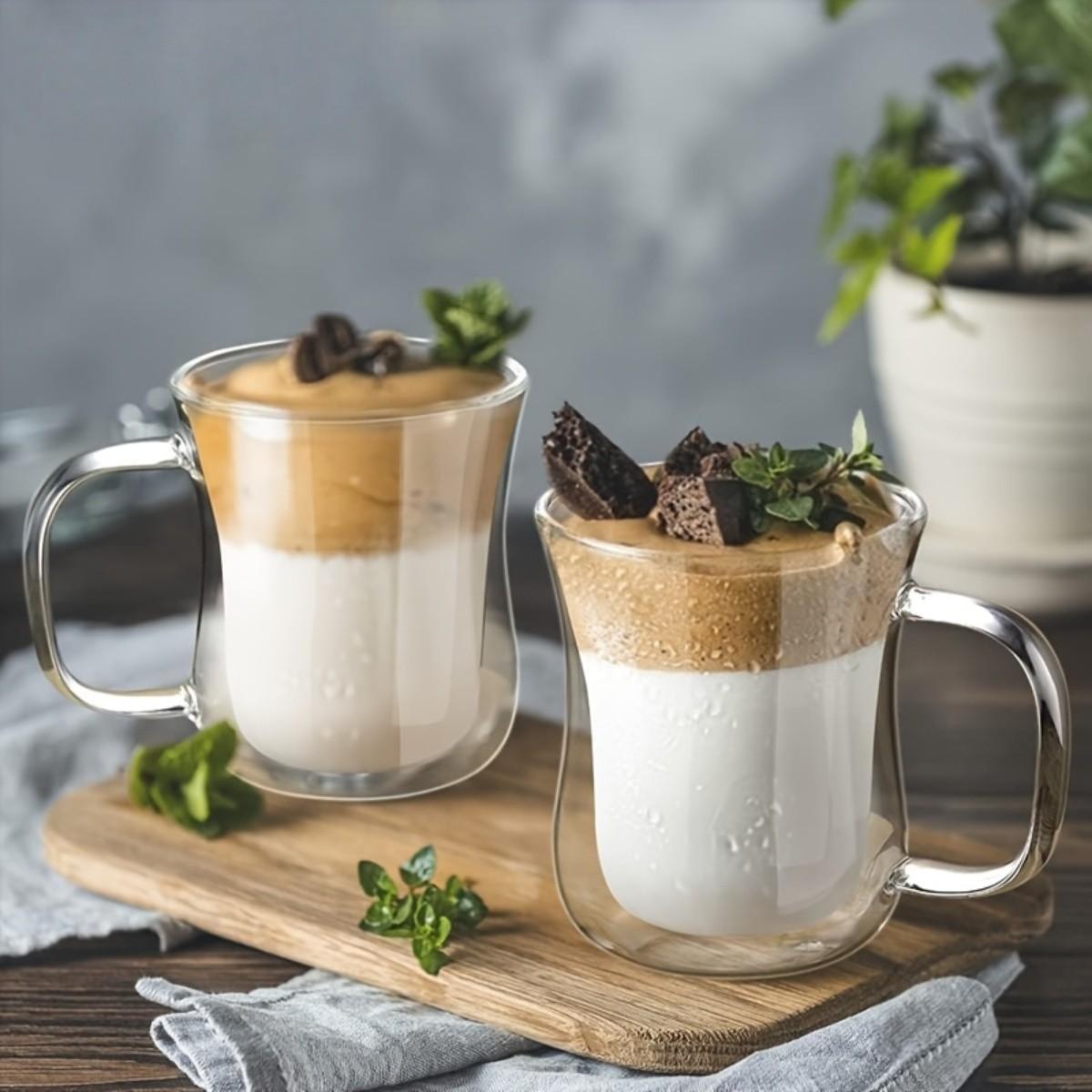 2-4 Piece Glass Coffee Cups, Coffee Glasses, Dual Layer Insulated Glass ...