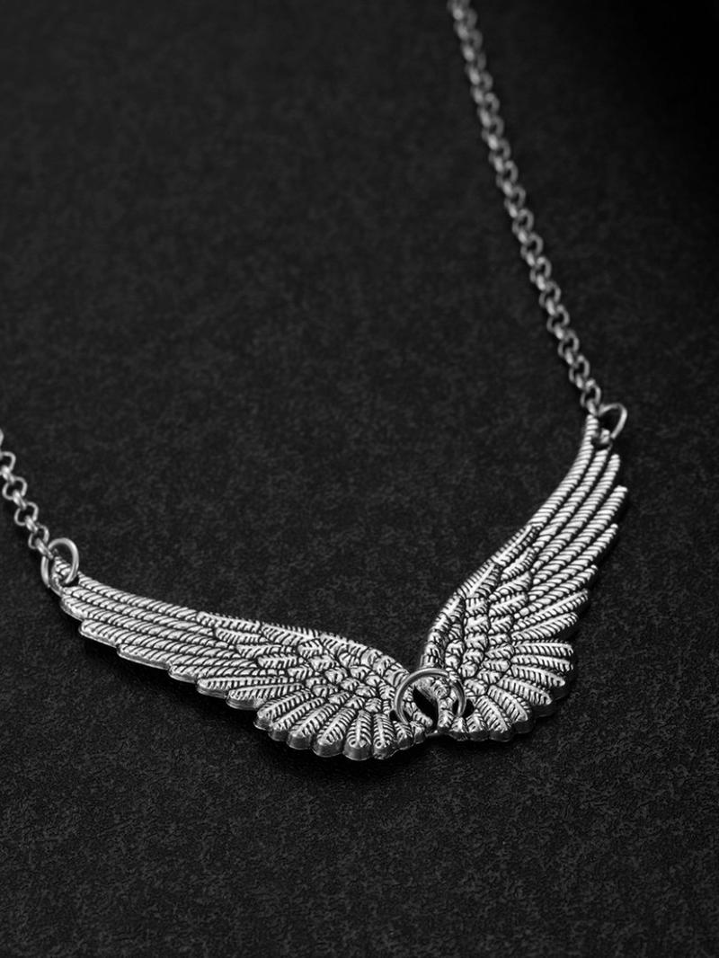 Gothic Vintage Angel Wings Necklace, Trendy Punk Design, Personalized ...