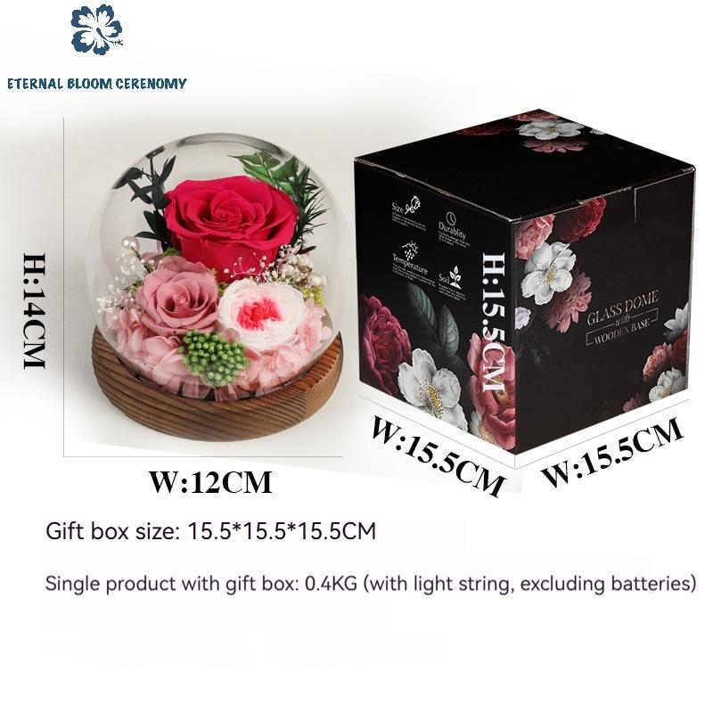 Enchanted Roses Gifts for Her - Real Rose Flowers in Glass Dome with ...