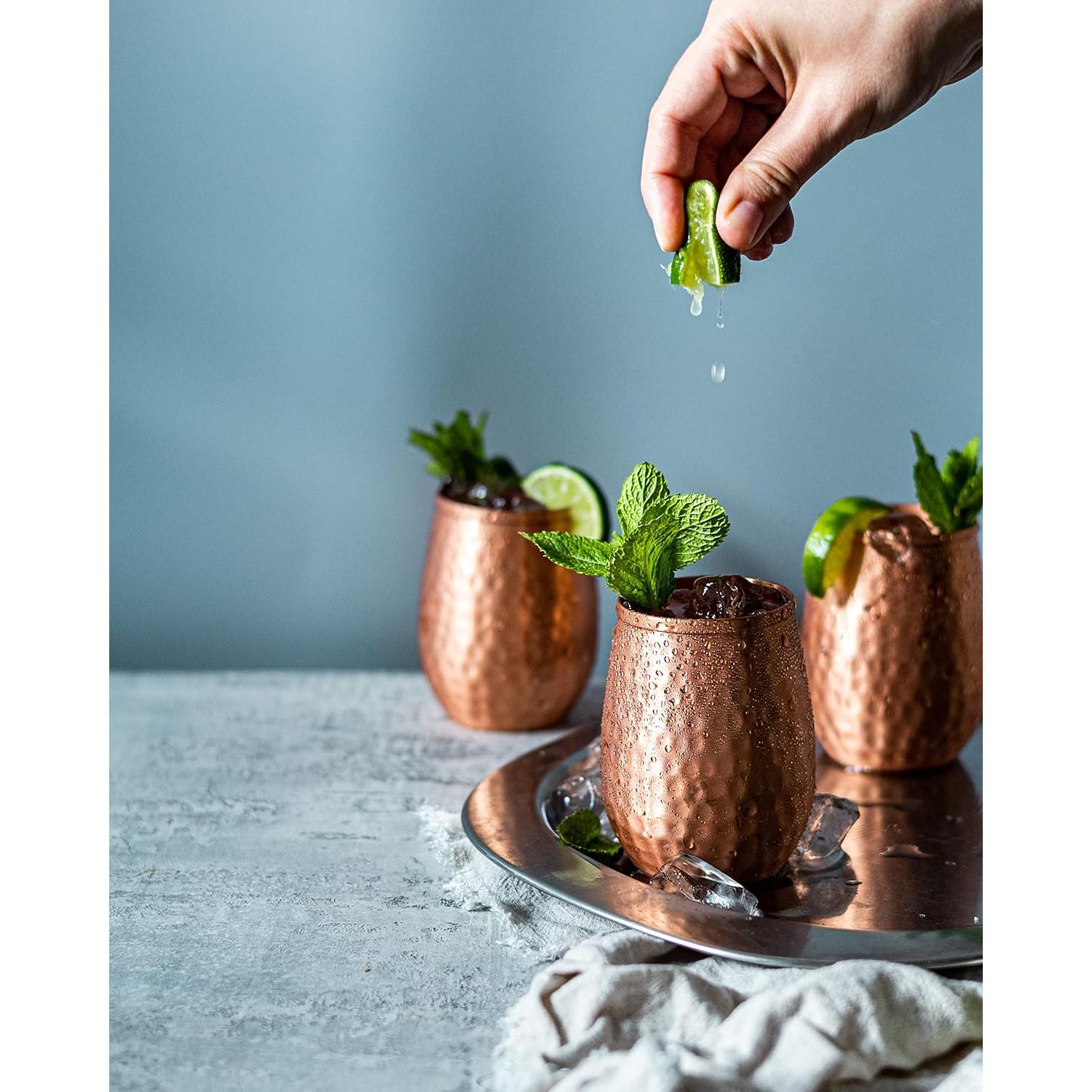 Copper Cups - 12 Oz set of 4 - A Way To - The Pure Copper Tumbler for ...