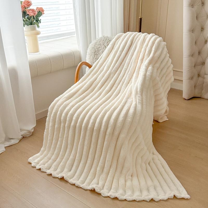Solid Color Blanket, 1 Count 400GSM Soft Comfortable Warm Lightweight ...