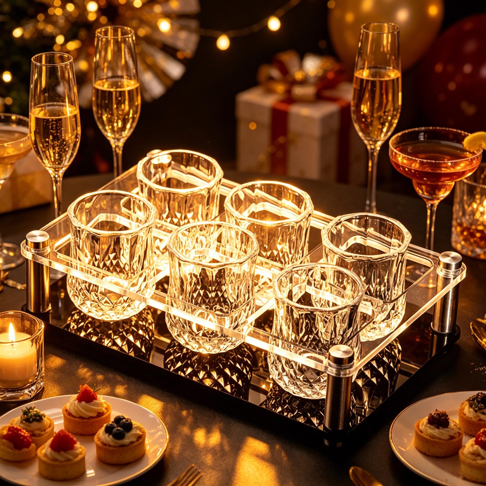 6pcs/12pcs Mini Drinkware Set, Crystal Cut Glasses, Drinking Glasses ...