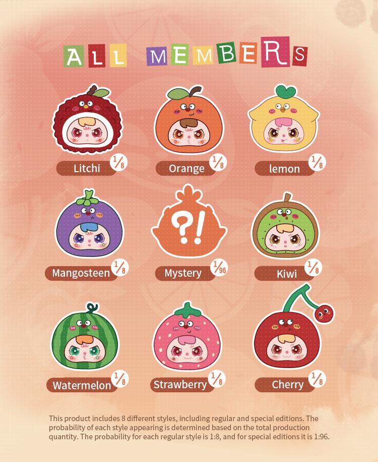 Tuantuanzai Fruit Baby Series Blind Box Vinyl Face PlushDoll, PVC ...