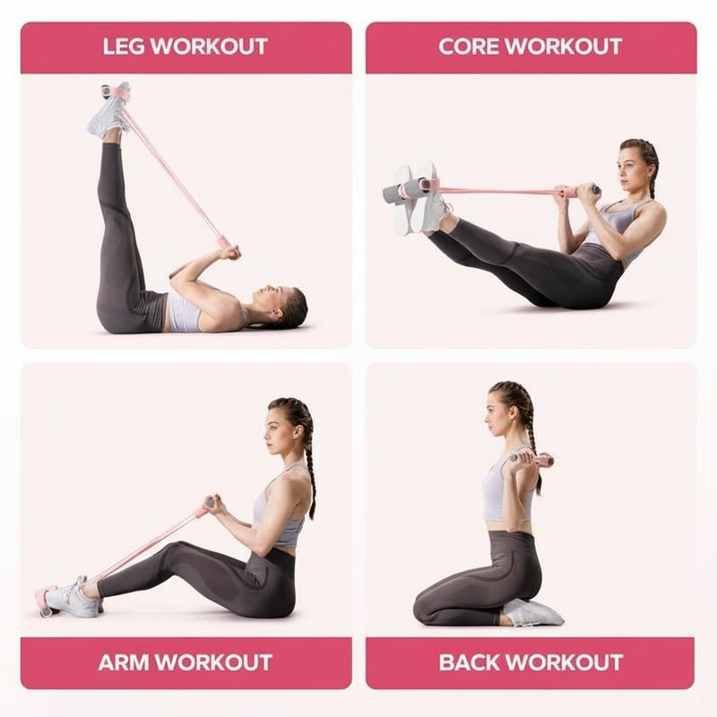 Multifunction Pedal Resistance Band, Elastic Pull Rope Fitness, Full ...