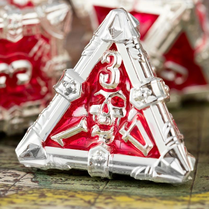 Dnd Dice Set 7 Piece Metal Dice with Box, Rpg Dungeons and Dragons Role ...
