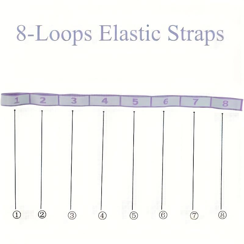 8-Ring Numbered Yoga Resistance Bands (Level 1-8), Purple/Pink, for ...