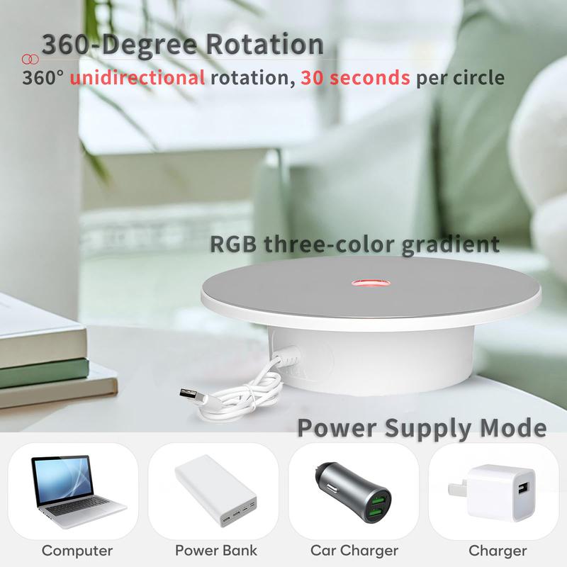 Mini Electric Rotating Display Stand 360° USB-powered Rotating Table ...