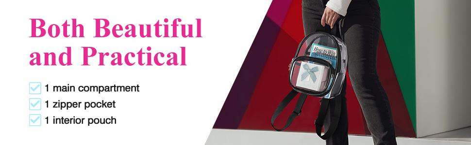 Mossio Clear Mini Backpack Stadium Approved, With Reinforced Straps ...