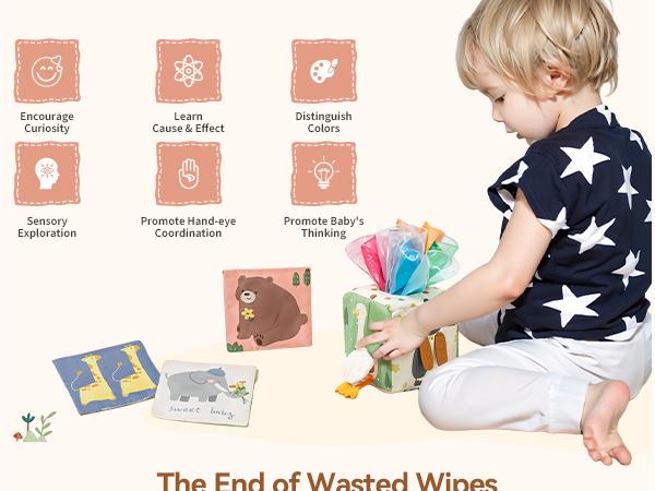 YOUUYS Baby Tissue Box Toy for Babies Montessori Toys Baby Tissue Box ...