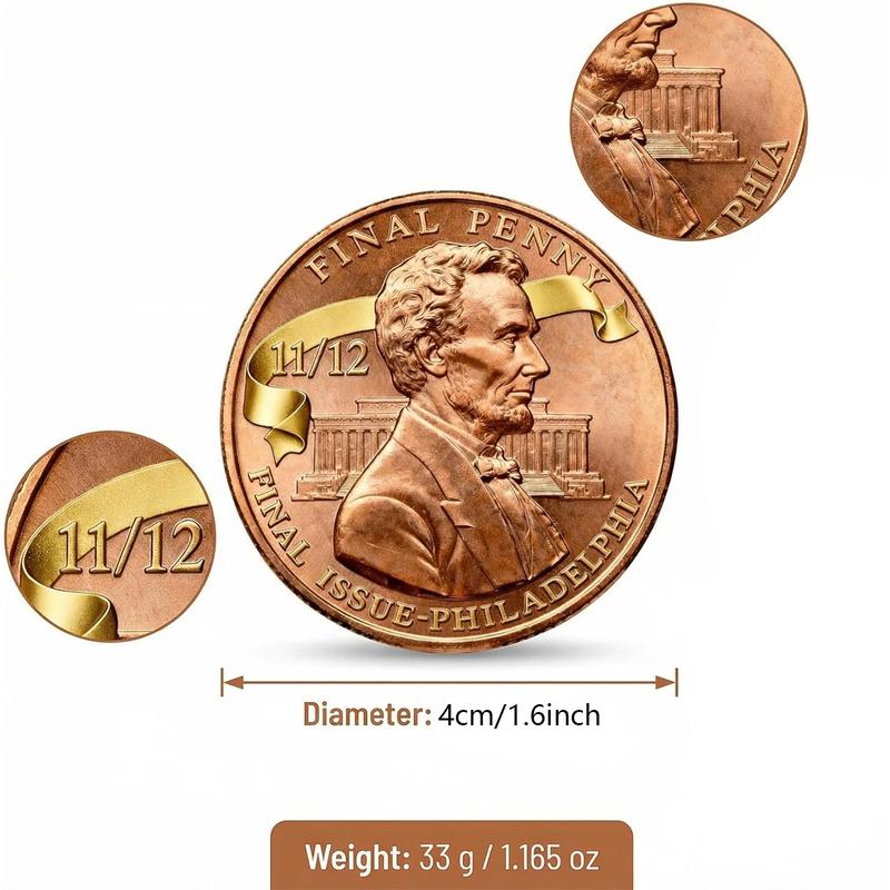 Lincoln Final Penny, The Last Penny Tribute Token 1909–2025, Coins ...