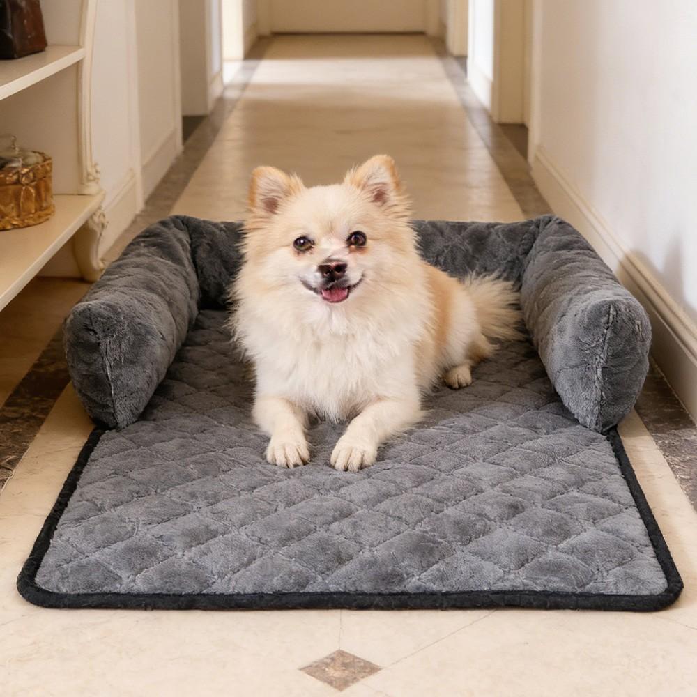 Classic Fashion Diamond Pattern Pet Sofa Cushion, Soft Plush Feel, Anti ...
