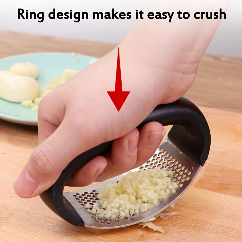 Ergonomic Stainless Steel Garlic Press, Manual Vegetable and Fruit ...