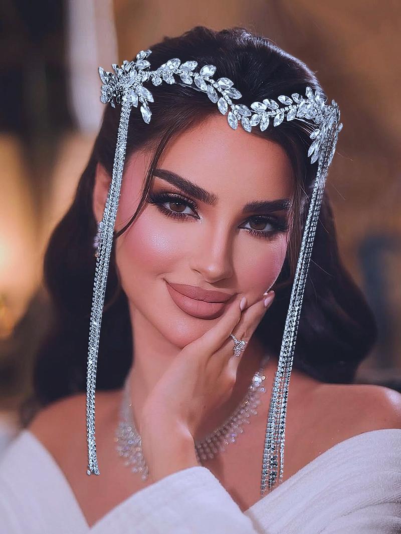 Luxurious Rhinestone Hairband, Elegant Bride Headpiece, Faux Fur Party ...