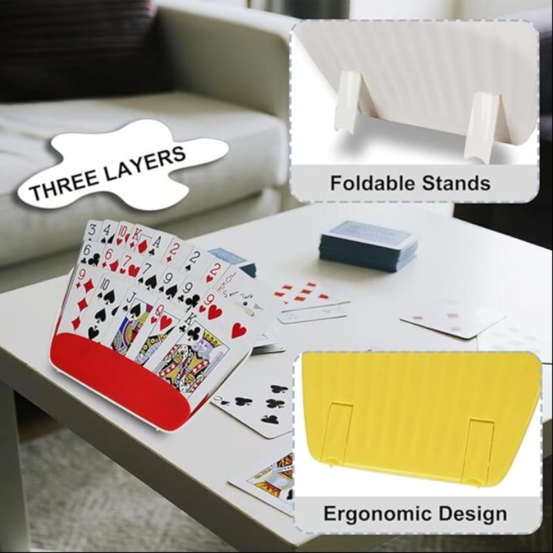 3-layer Foldable Poker Card Holder, Durable PVC Material Multi-capacity ...