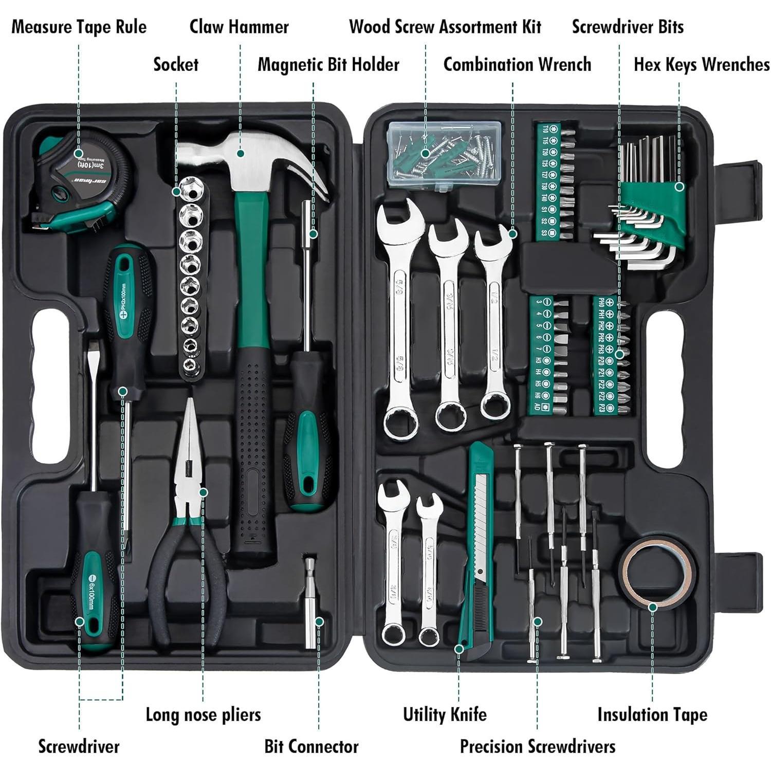 148 count Automotive and Household Tool Set for Enthusiasts and DIY ...