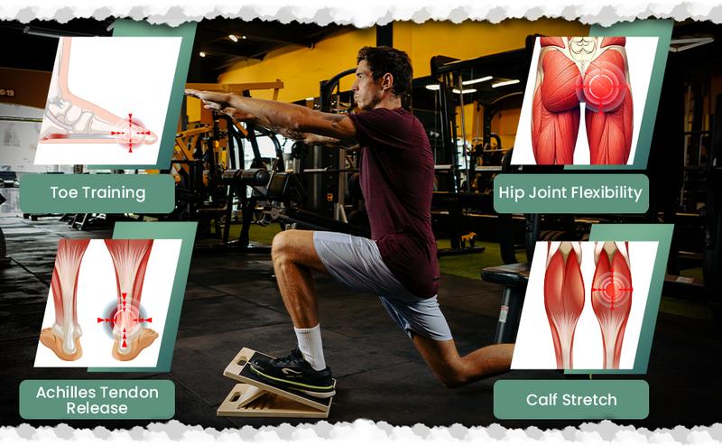 Slant Board for Calf Stretching, Adjustable Portable Wooden Incline ...