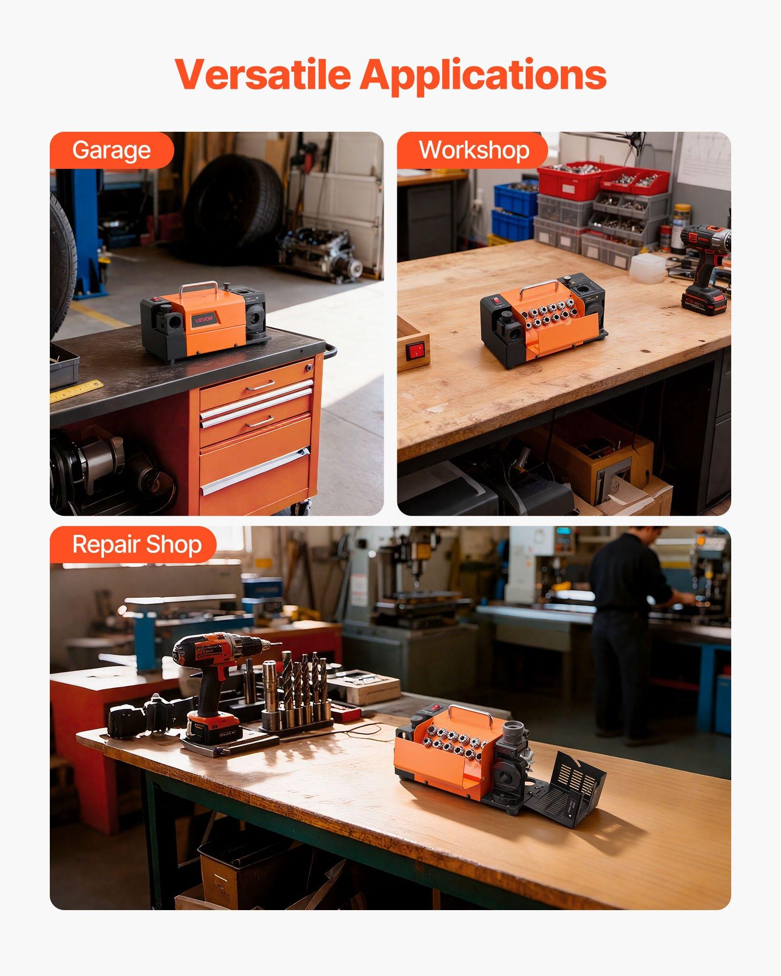 VEVOR Drill Bits Sharpener MR-13B+, 3-15mm Drill Bit Grinder Sharpener ...