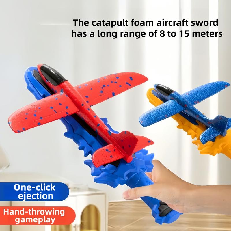 Children Foam Launch Spinning Airplane Toy, Parent-Child Interaction ...
