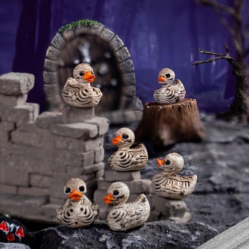 20-Pack Gothic Cute Skull Ducks - Resin Figurines for Halloween, Gothic ...