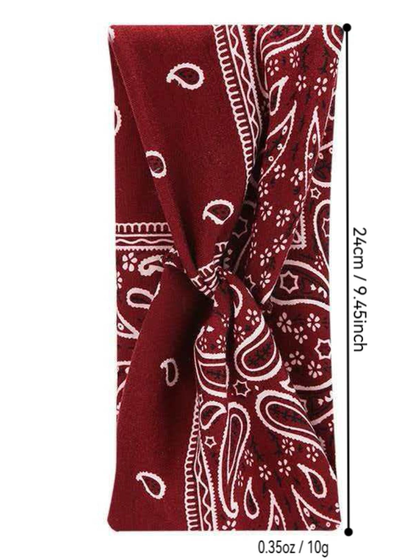6 Pcs Large Size Paisley Pattern Boho Women's Sports Headbands, Elastic ...