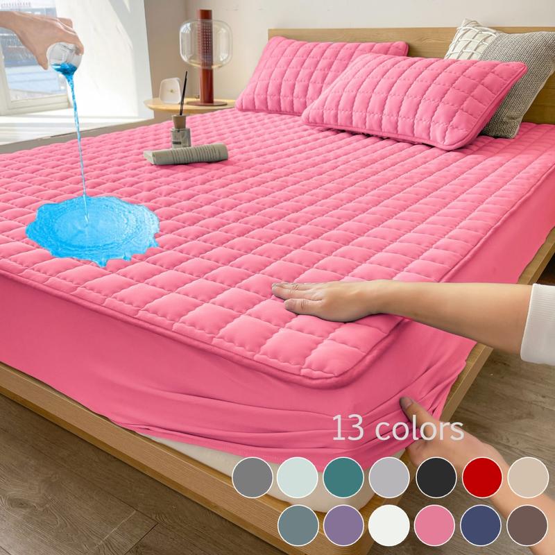 2/3 Piece Waterproof Mattress Protector Set with Deep Pocket, Soft ...