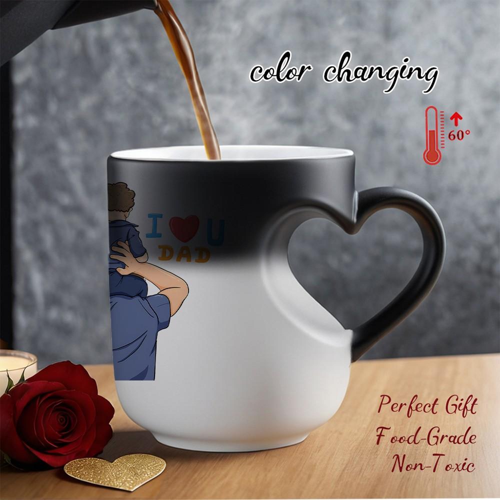Magic Color Changing Mug, Heart Handle Design, Thermosensitive Ceramic ...