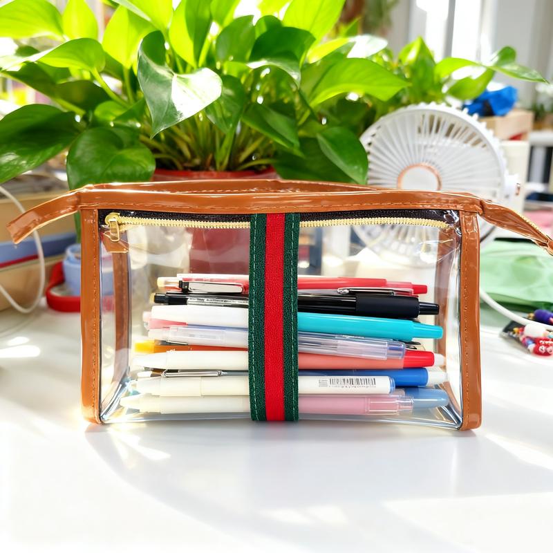 Transparent Simple Exam Pencil Case, Multi-Functional Makeup Brush ...